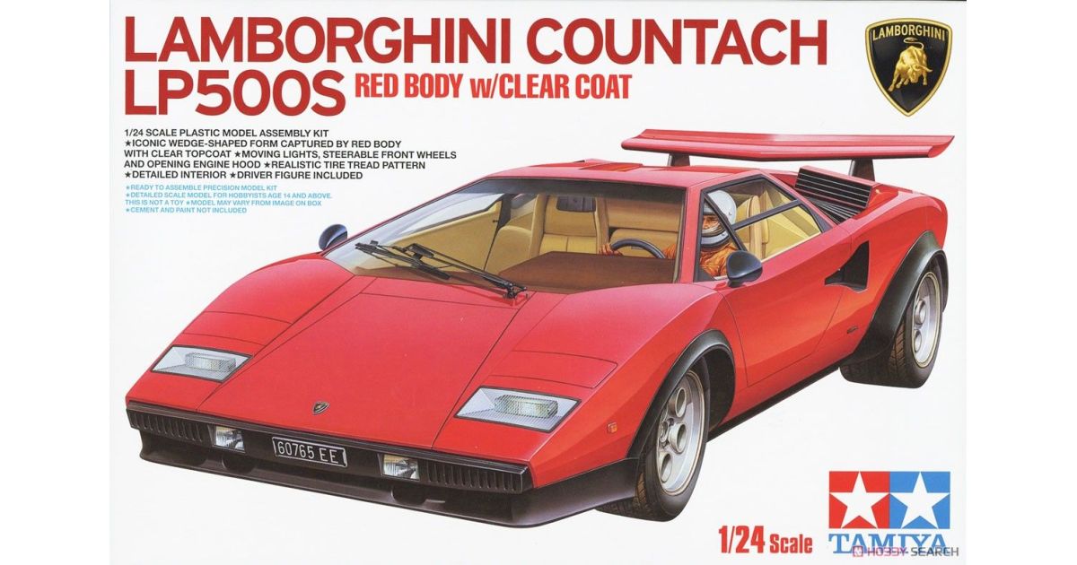 Tamiya 25419 Lamborghini Countach LP500S (Clear Coat Red Body)